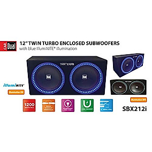 Dual Electronics SBX212i 12-inch illumiNITE High Performance Studio Enclosed Subwoofers with 1,200 Watts of Peak Power & 41-Ounce Magnets