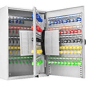 Barska Adjustable Key Cabinet Lock Box with Colorful Key Tag Labels - 200 Position - RFID Lock