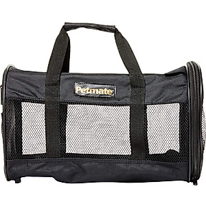 Petmate Soft-Sided Kennel Cab Pet Carrier,Black,Up to 15lbs, 17 X 10 X 10 (21329)