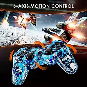 Boowen Wireless Controller for PS3, Controller for Sony PlayStation 3, 6-Axis High-Performance Motion Sense Dual Vibration Upgraded Gaming Controller, Compatible with PlayStation 3