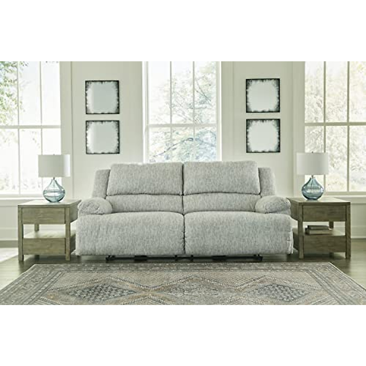 Signature Design by Ashley McClelland Transitional 2 Seat Reclining Sofa, Light Gray