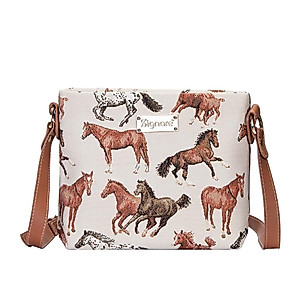 Signare Tapestry Crossbody Bag Shoulder Purse for Women In Running Horse (XB02-RHOR)