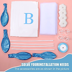 Wettarn 4 Set 24'' Tulle Tutu Balloon with Candy Cake Dessert Box for Baby Shower Wedding Table Centerpieces Party Decor Balloon White Tulle Cover for Wedding Girl and Boy (Boy)