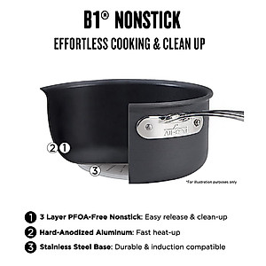 All-Clad B1 Hard Anodized Nonstick Cookware Set 13 Piece Induction Oven Broiler Safe 500F Pots and Pans Black
