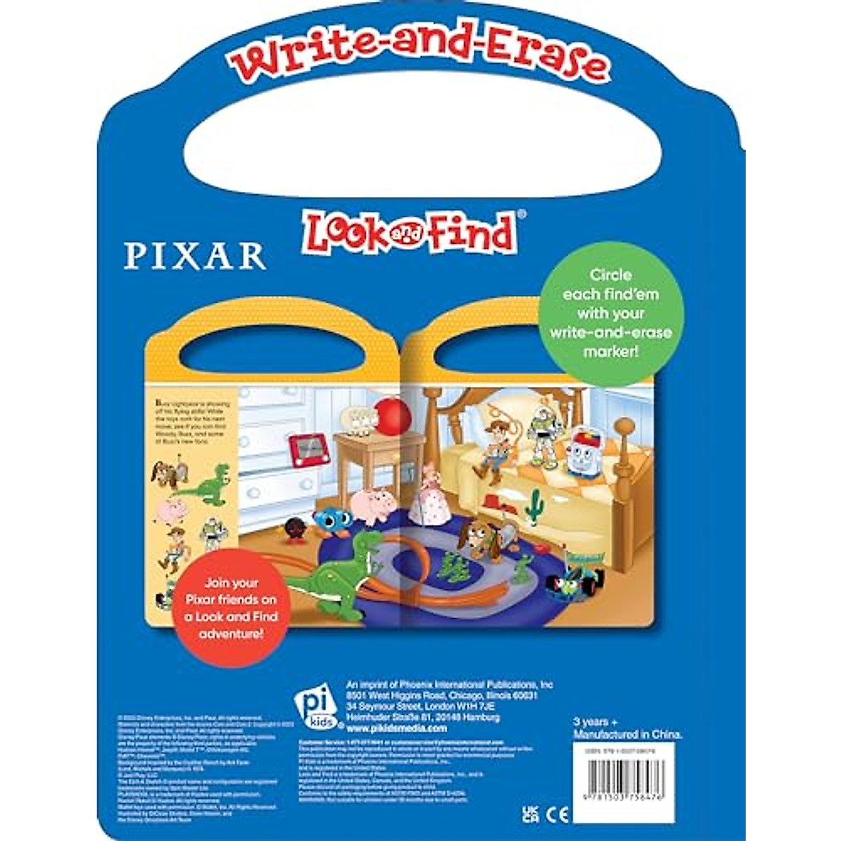 Disney Pixar Toy Story, Cars, and More! - Write-and-Erase Look and Find Wipe Clean Board - PI Kids