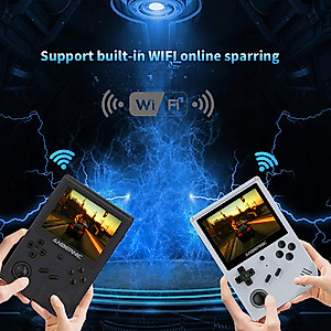 YBEST RG351V 3.5-inch Handheld Game Console, YIFAN HD IPS Screen Retro Portable Console Built-in 128G TF Card with 10000 Games, Black