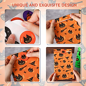 HONEYGIFTS 27PCS Halloween Treat Bags, Halloween Party Bags, Halloween Goodie Bags with Stickers Trick or Treat Bags Halloween Candy Bags for Halloween Decorations Kids Party Supplies