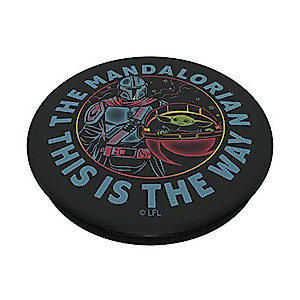 Star Wars: The Mandalorian & The Child Neon Line Art PopSockets PopGrip: Swappable Grip for Phones & Tablets
