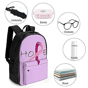 Pink Ribbon - Breast Cancer Awareness Laptop Backpack for Men Women Shoulder Bag Business Work Bag Travel Casual Daypacks