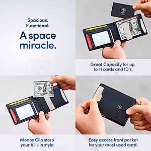 TRAVANDO Mens Slim Wallet with Money Clip AUSTIN RFID Blocking Bifold Credit Card Holder for Men with Gift Box