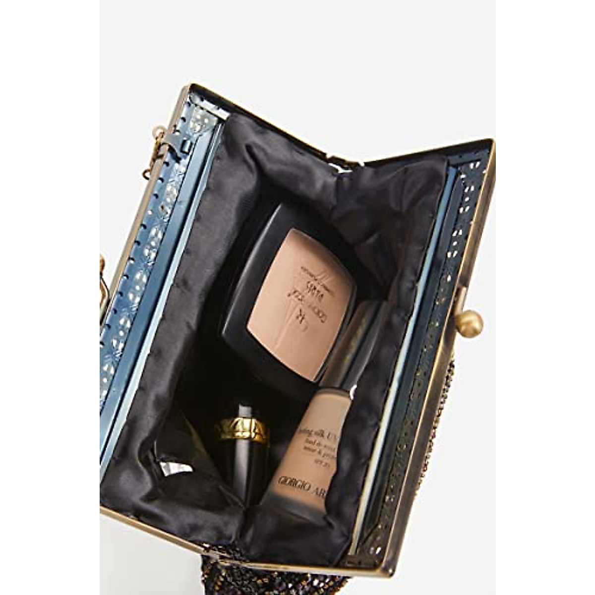 BABEYOND 1920s Flapper Peacock Clutch Gatsby Sequined Evening Handbag Beaded Bag (Style 2-Black)