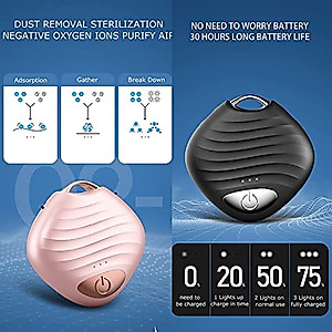 Mini Air Filter,Portable Car Air Filter Personal Wearable Air Filter for Traveling,Car,Home Sleep, Running,Walk and Kids,Adults (1 Pack Black Air Purifiers)