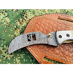 CHK Beautiful Handmade Hawkbil Folding with lineman blade