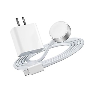 Vertebraid USB C Fast Watch Charger Compatible with Apple Watch Series Ultra2/Ultra/SE2/9/8/7/6/5/4/3/2/1/SE, Magnetic Charging Cable with Type C 20W PD Adapter, Watch Cord with Wall Block, 4.9ft