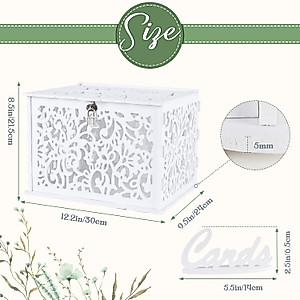 OurWarm White Wedding Card Box with Lock, PVC Gift Card Box for Wedding Decorations for Reception, Gift Card Money Box for Party Reception Anniversary Bridal Baby Shower