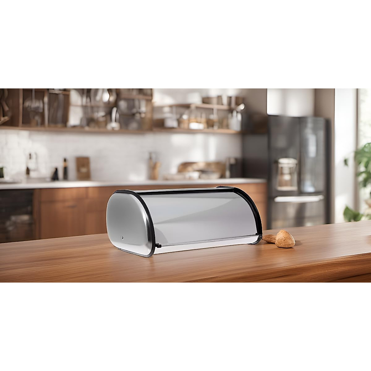Home-it Stainless Steel Bread Box for kitchen, bread bin, storage holder 16.5x10x8