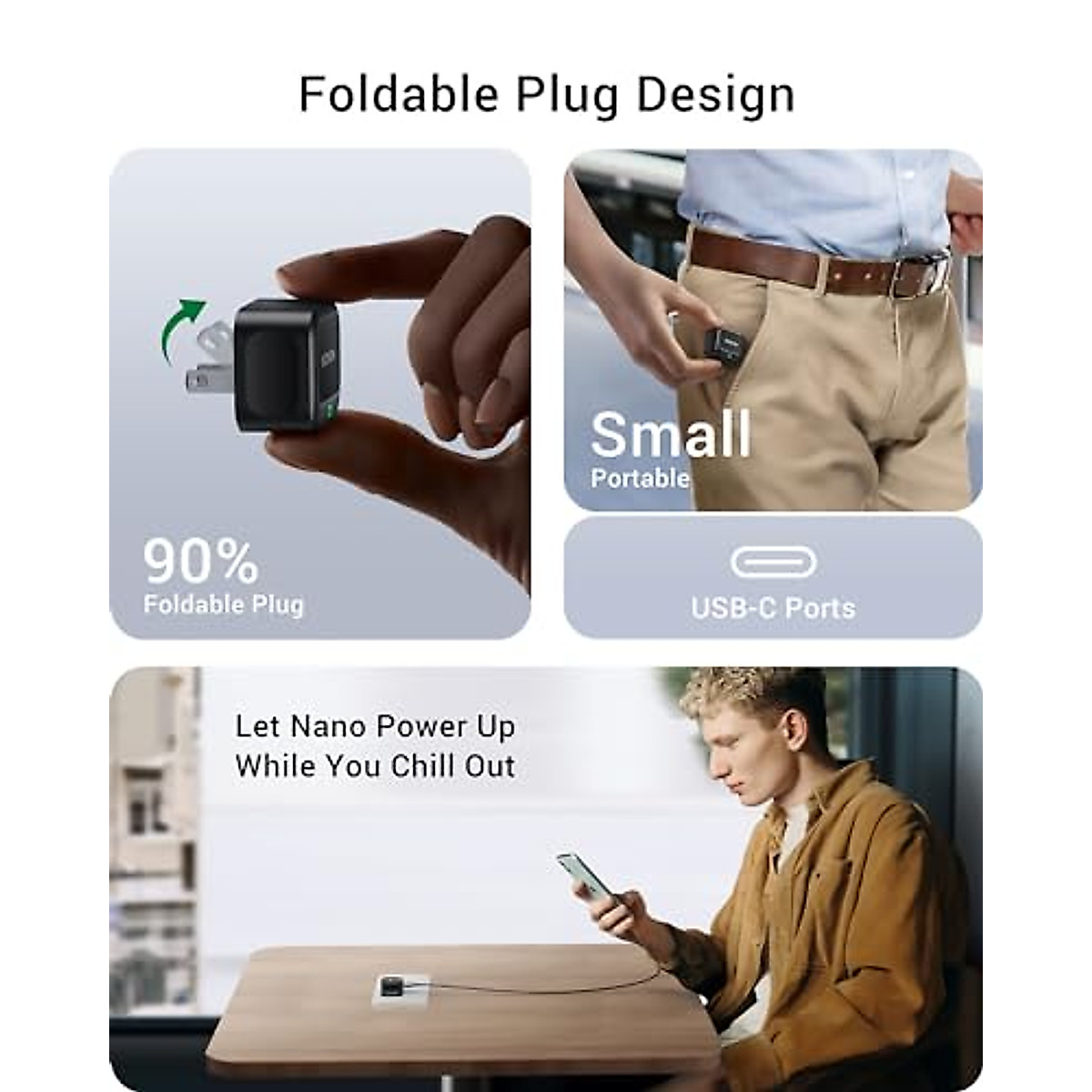 20W USB C Charger Block, 2-Pack MOKiN GaN+ Fast Charging with Foldable Plug, PD 3.0 Type C Power Delivery Charging Block for iPhone 15/15 Pro/15 Plus/15 Pro Max, Galaxy S22, Pixel 8, iPad Pro.
