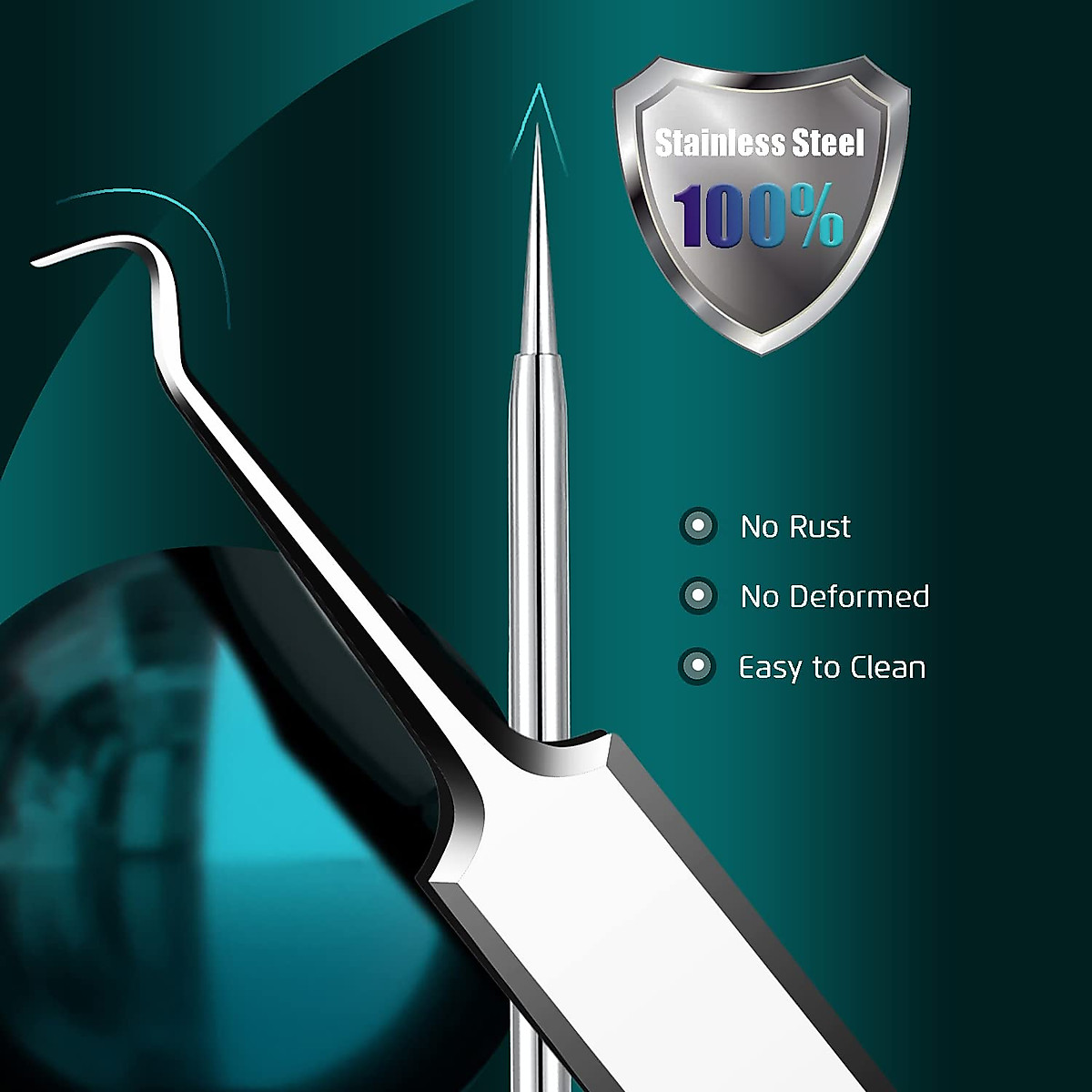 22PCS Blackhead Remover Tools, Acne Blemish Removal, Pimple Popper Extractor, Comedone Whitehead Zit Tweezers, Stainless Steel with Metal Case