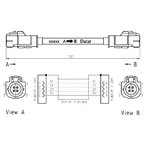 colorparts2016 HSD LVDS Vedio Cable 80cm 4+2P Dacar Compatible with BMW NBT EVO Unit CID Monitor Retrofit