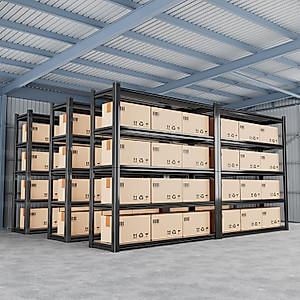 Howezone 72" H Garage Shelving 2000LBS Heavy Duty Storage Shelves Adjustable 5 Tier Metal Shelves for Storage Garage Industrial Shelving Utility Racks,16" D x35.5 Wx72 H,Black