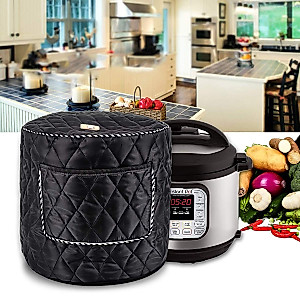 6QT/8QT Electric Pressure Cookers Decorative Pocket Electric Pressure Pot Dust Cover Small Kitchen Appliances Accessories (6 Quart, Black)