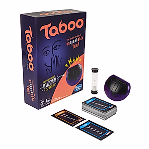 Hasbro Gaming Taboo Game,Fun Party Game for Adults and Teens Ages 13+,Family Game Night,Includes Buzzer,Game for 4 or More Players