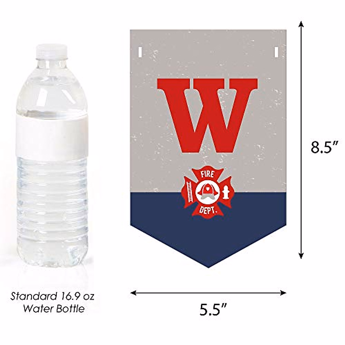 Big Dot of Happiness Fired Up Fire Truck - Firefighter Firetruck Baby Shower Bunting Banner - Party Decorations - Welcome Baby