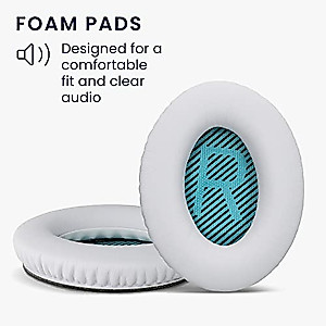 kwmobile Ear Pads Compatible with Bose Soundlink Around-Ear Wireless II Earpads - 2X Replacement for Headphones - White