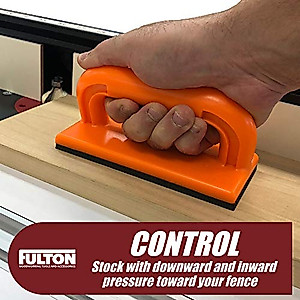 Safety Push Block 2 Pack, Safety Orange Color for High Visibility Ideal for Use On Router Tables, Jointers, Shapers and Band Saws