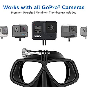 OCTOMASK - Frameless Dive Mask w/Mount for All GoPro Hero Cameras for Scuba Diving, Snorkeling, Freediving (Clear)…