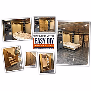 Murphy Bed Queen Size Hardware Kit - DIY Wood Frame Folding Cabinet Wall Bed for Guestroom Easy to Build, Made in USA