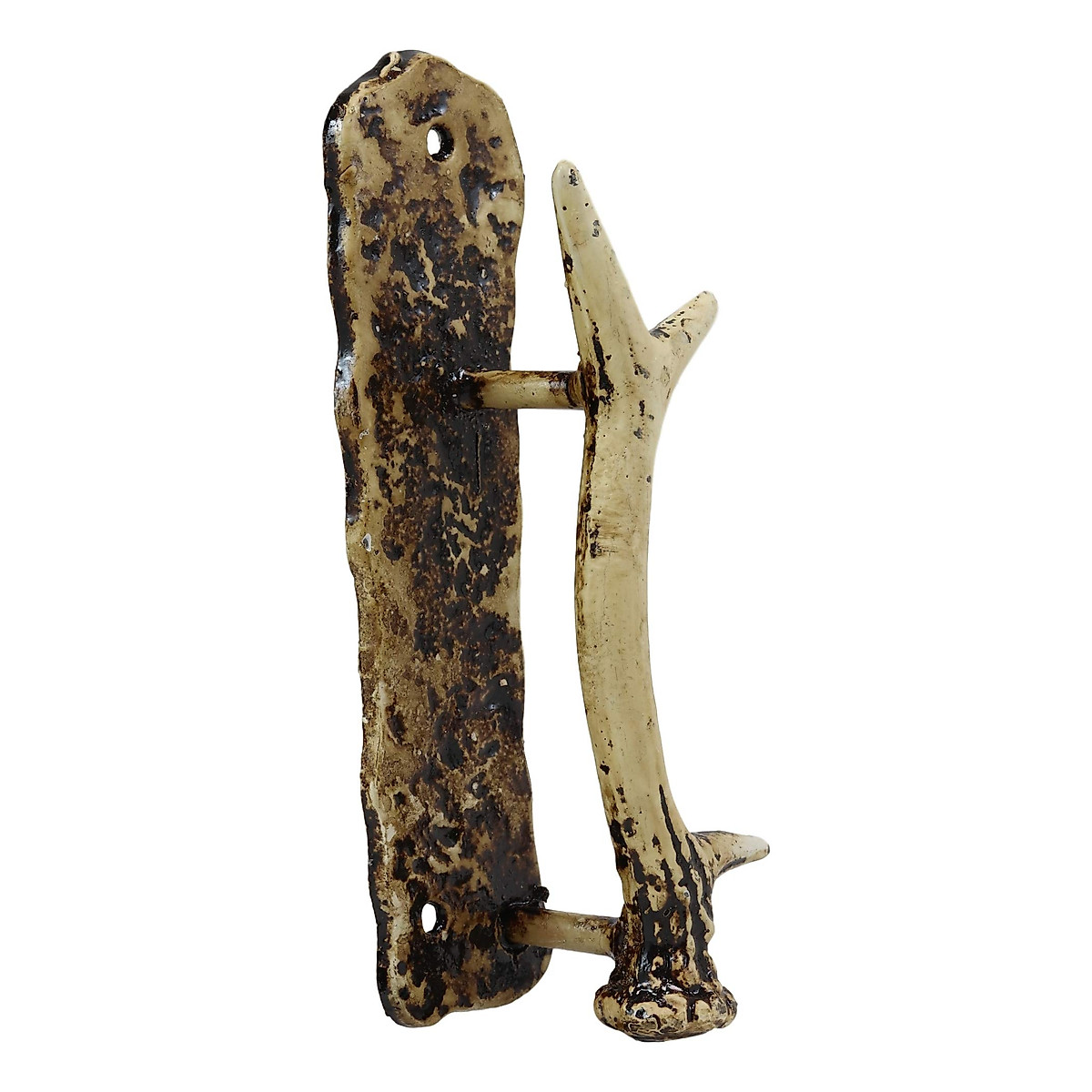Ebros Set of 2 Western Rustic Deer Antlers Door Pull Handle Hardware Pack of 2 Left and Right Sides Decorative Accent 8" High for Barn Doors Entrance Main Cabin Lodge Country Home Antler Accent