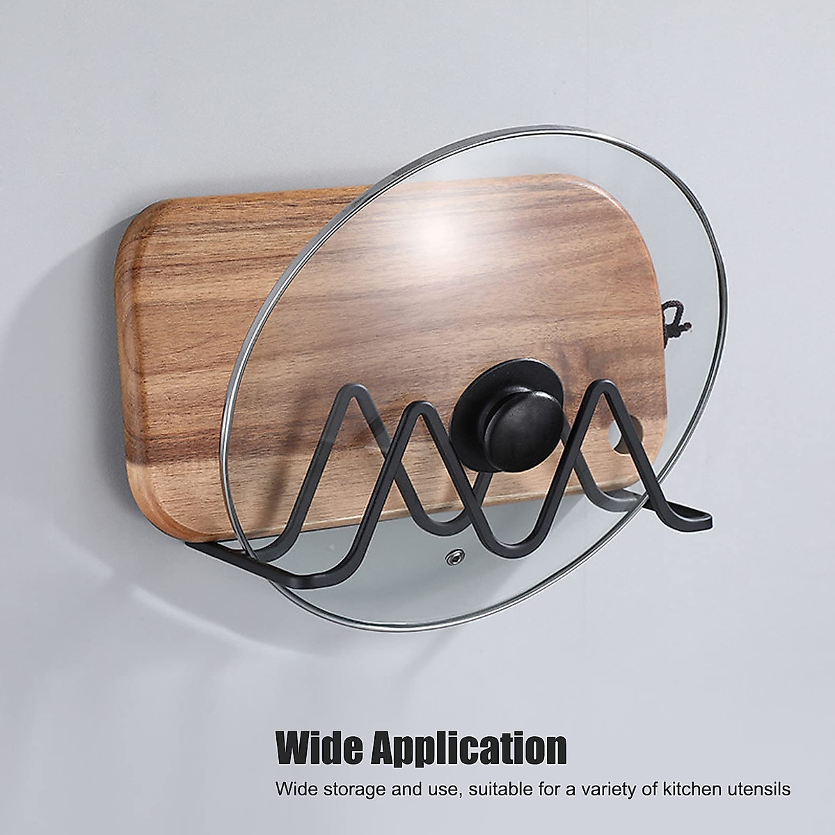 Space Aluminum Cutting Board Storage Rack Holder Pan Pot Lid Organizer for Home Use