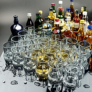 JUXINGDAZYF Mini Beer Mug Shot Glasses, Mini Beer Shot Glasses Set of 24, 2 Oz Mini Beer Mugs with Handles, Mini Glass Mugs for Beer, Whiskey, Tequila, Vodka