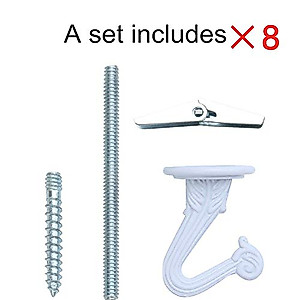 LifeUnite 8 Sets Ceiling Hooks for Hanging Plants, White Heavy Duty Swag Hook with Hardware