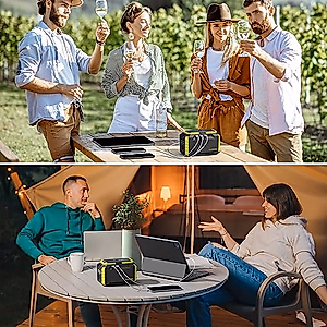 MARBERO Portable Power Station 150Wh Camping Solar Generator Laptop Charger with 110V 150W Peak AC Outlet, DC Ports, USB Ports LED Flashlights for CPAP Home Camping Emergency