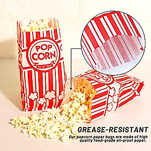 200 Pieces Popcorn Bags 2 Oz Disposable Paper Popcorn Bags Popcorn Machine Accessories for Movie Night, Carnival, Party, Theater, and Snack Bars