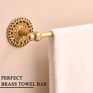 Indian Shelf Brass Towel Bar- Brass Hand Towel Rack- Boho Bathroom Towel Bar- Gold Hand Towel Bar- Golden Bathroom Hardware- Bathroom Accessories- Towel Bar for Bathroom Wall- Unique Hand Towel Bar