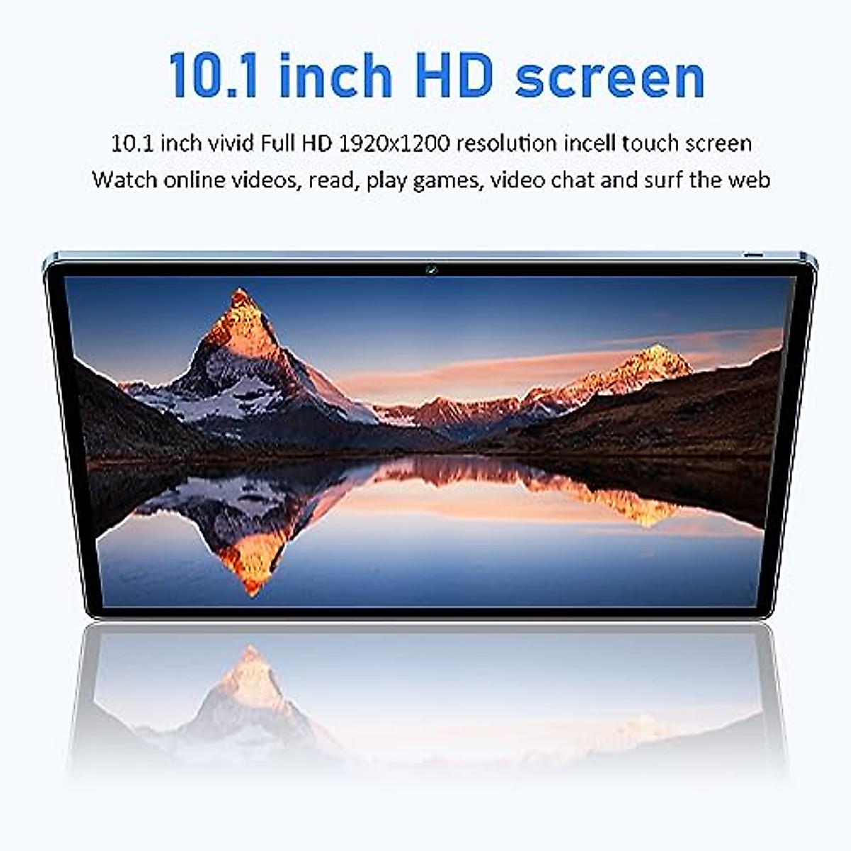 10.1 Inch Android 12 Tablet, 2 in 1 Tablet with Bluetooth Keyboard, Leather Case, TWS Headset, 4GB RAM, 64GB ROM, 5G WiFi, 8800mAh Battery (US Plug)