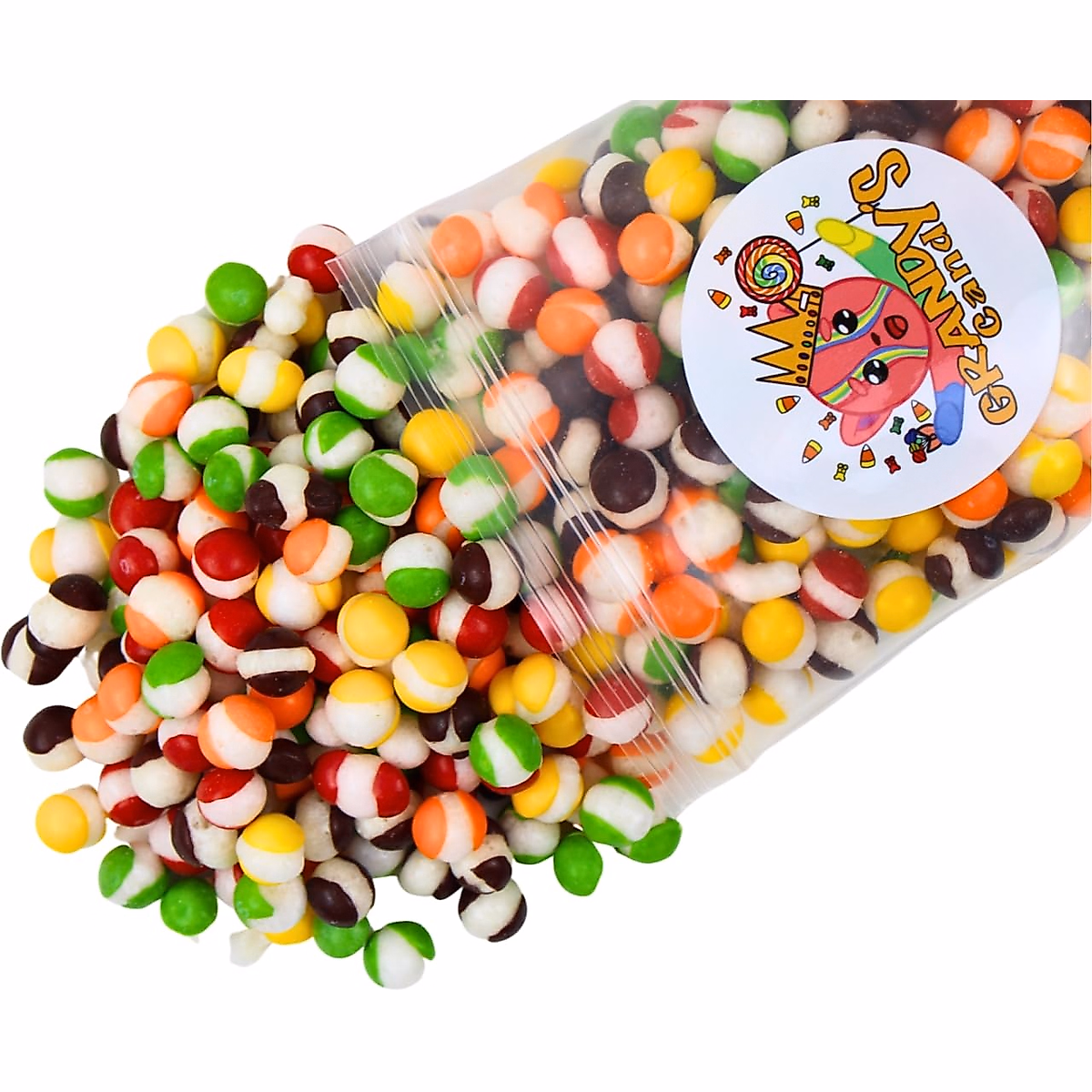 Grandys Candys Freeze Dried Candy- Freeze Dry Candy Skittles-Original Fruit Flavors, Light and Airy Candy Bursting with Trendy, Bold Flavors (8 oz)
