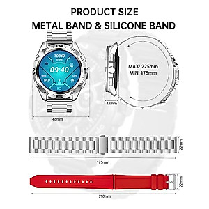 PODOEIL Men's Smart Watch for Android iOS Phones Text and Call, 1.32" Smartwatch Fitness Watch Tracker with Heart Rate Sleep Tracking Blood Pressure Monitor, Smart Watches for Men Women(Silver)