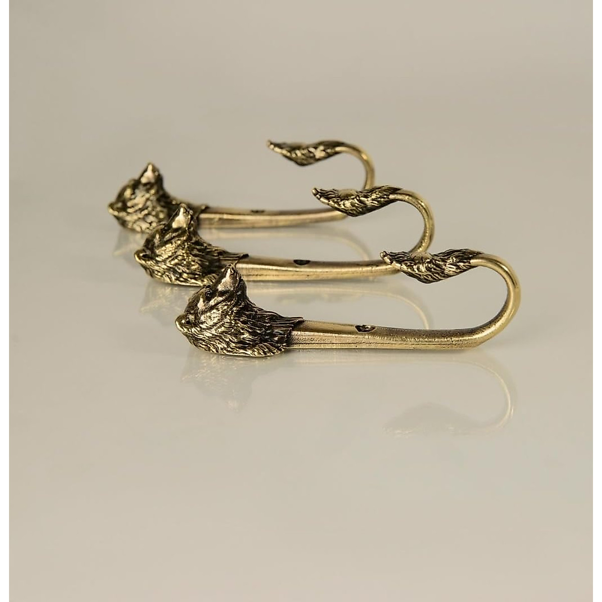 Bear (Paw) hanging metal strong wall hook. Handmade made of brass. For Kitchen Living Room Bathroom. Rack hangers for hanging Coats Towels Keys Hats Purse Backpacks. Unique design. Gold