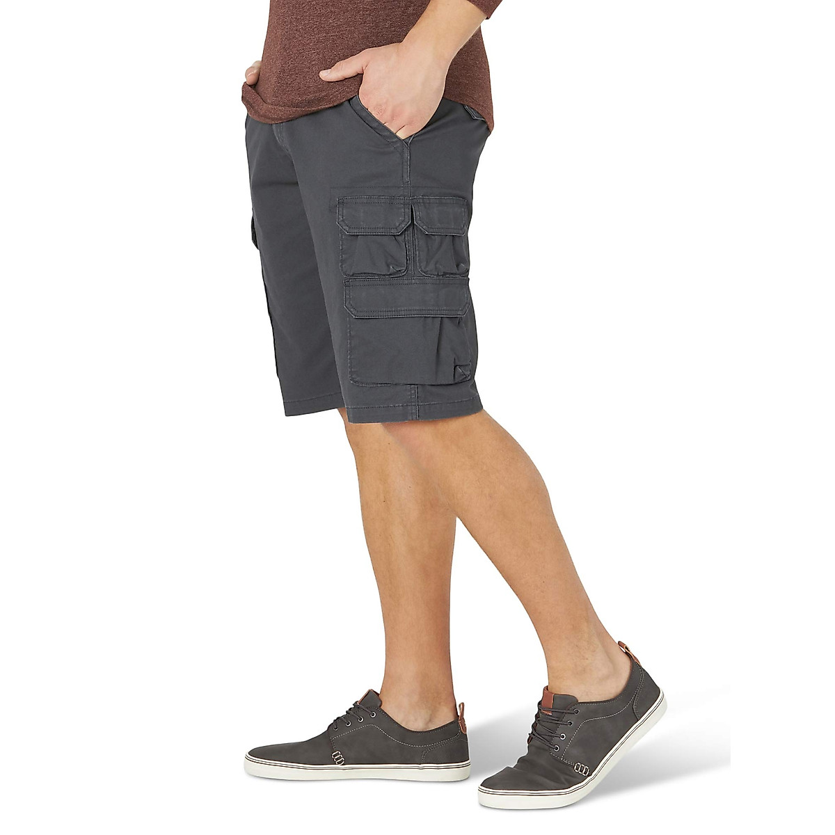 Wrangler Authentics Men's Stretch Twill Cargo Shorts, Asphalt, 46