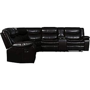 Blackjack Furniture Marsden Modern Leather Air Reclining Living Room Sectional, Brown