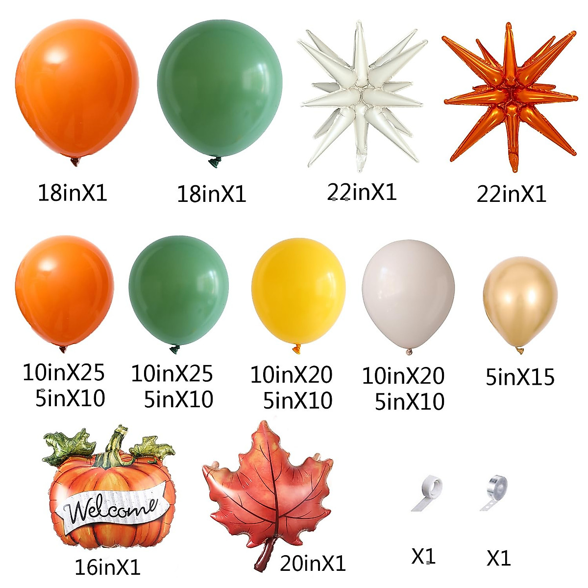 Fall Balloon Arch Garland Kit 153Pcs Burnt Orange Sage Green Mustard Yellow Balloons for Little Pumpkin Autumn Thanksgiving Boho Birthday Baby Shower Bridal Shower Party Decorations