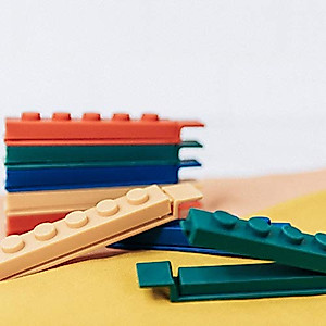 Bag Clips For Food Packages - Sealing Clips For Snack Bags | Kitchen Clips For Open Cookie Bags | Designed as a Set of 8 Cute Stackable Bricks | Multicolor Sealers