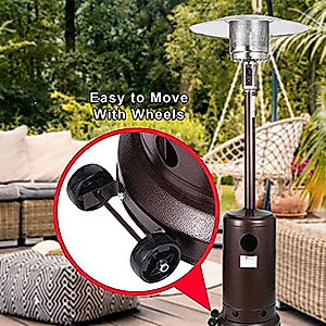 Universal Patio Heater Wheel Kit-Easy to Move/Install-Gas Patio Heater Replacement Universal Movable Wheel, Patio Heater Parts Outdoor Umbrella Gas Heater Wheel