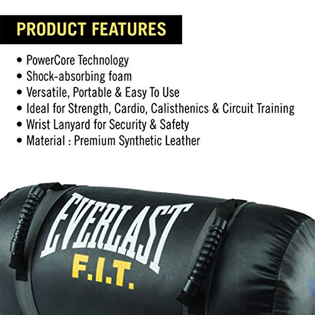Everlast Power Core Fit Bag, 20 lb , Black/Yellow