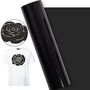 KINGSOW Puff HTV Vinyl Rolls: 10"x4ft 3D Puffy Black Colors Foaming Iron-on Heat Transfer Vinyl Single Roll for T-Shirts, Heat Press Cutter Machine, Bags etc. DIY Crafts