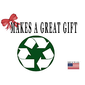 Vinyl Round Recycle Sticker Green Recycle Bin Decal Stickers 3" 4 Pack Trash Can Indoor Outdoor Home Office